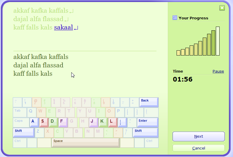 Siswandi Kinsa: Typing Tutor #4: A S D F Spasi J K L ; (The Home Row)