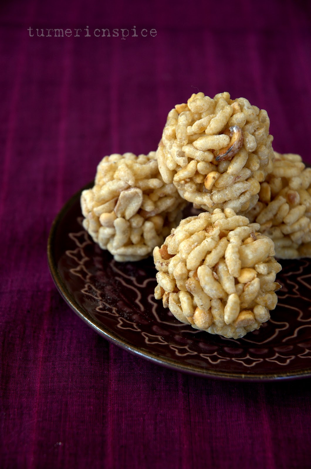 Turmeric n spice: Puri Unde - Caramelized rice puffs