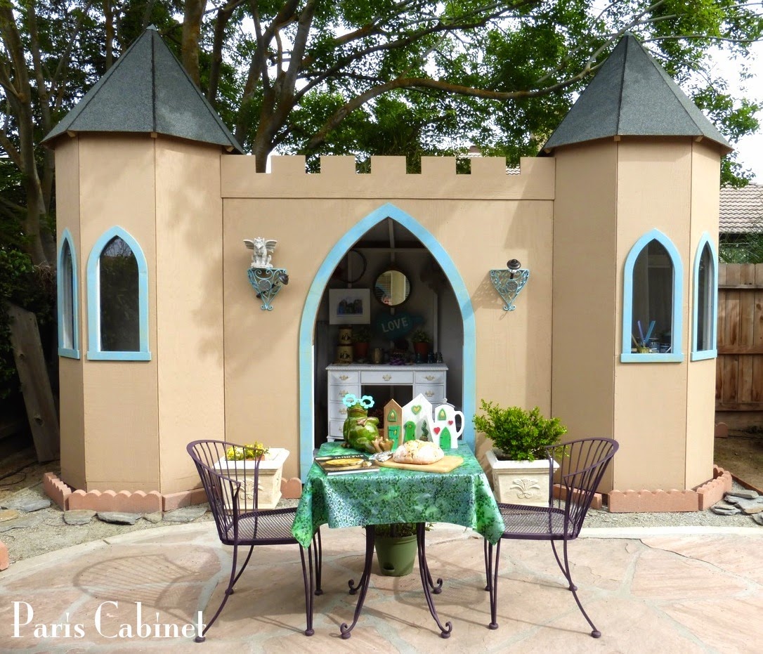 Paris Cabinet: The Blarney Frog Visits The Garden Castle Shed