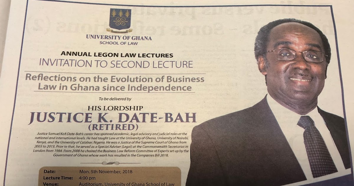 PHOTOS:Professor Justice Samuel Kofi Date-Bah delivers a Lecture on ...