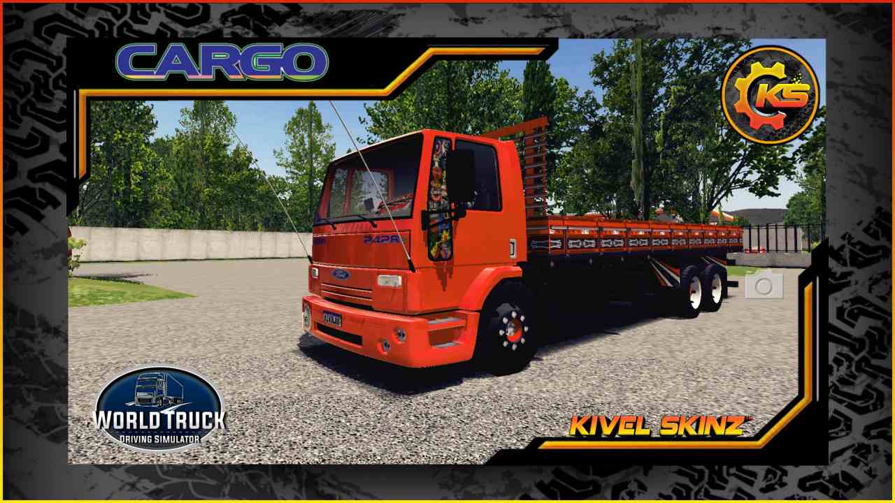 Skins World Truck Driving - Ford Cargo - 2428 Vermelho - Mod Skin WTDS