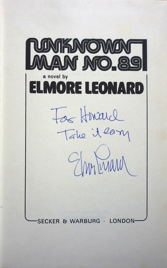 Existential Ennui: Unknown Man No. 89 by Elmore Leonard; Signed First ...