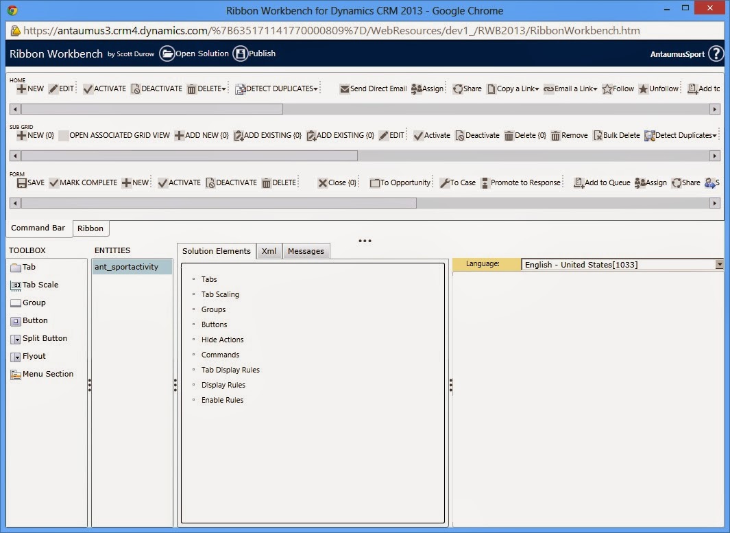 Antaumus Edit Command Bar Ribbon In Microsoft Dynamics Crm 2013