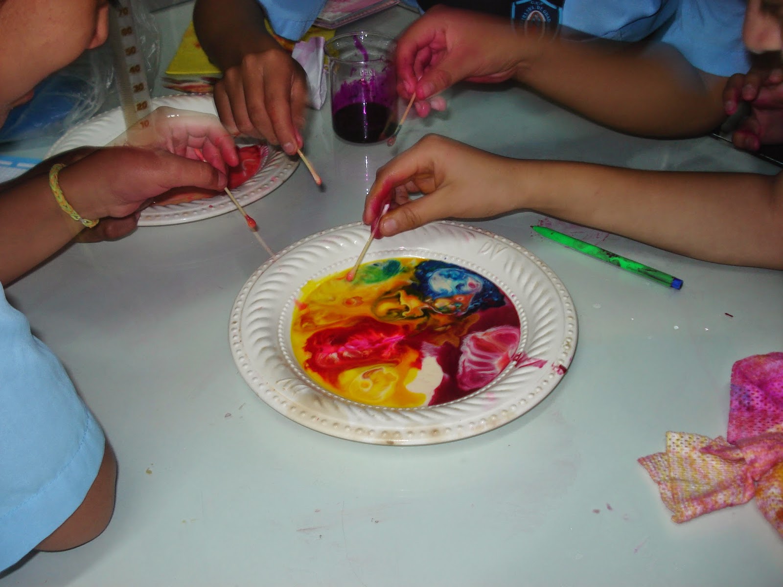 CIENCIAS EXPERIMENTALES ESCOLARES: Leche con colorante y lavavajilla