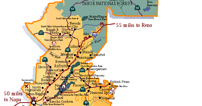The American Cowboy Chronicles: California's Gold Country -- A Map