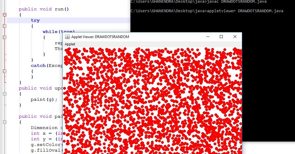 An Applet Program That Print Random Dot in Java