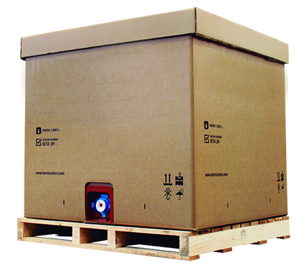 Ventajas IBC 1.000l. Cartón corrugado con bolsa de PE