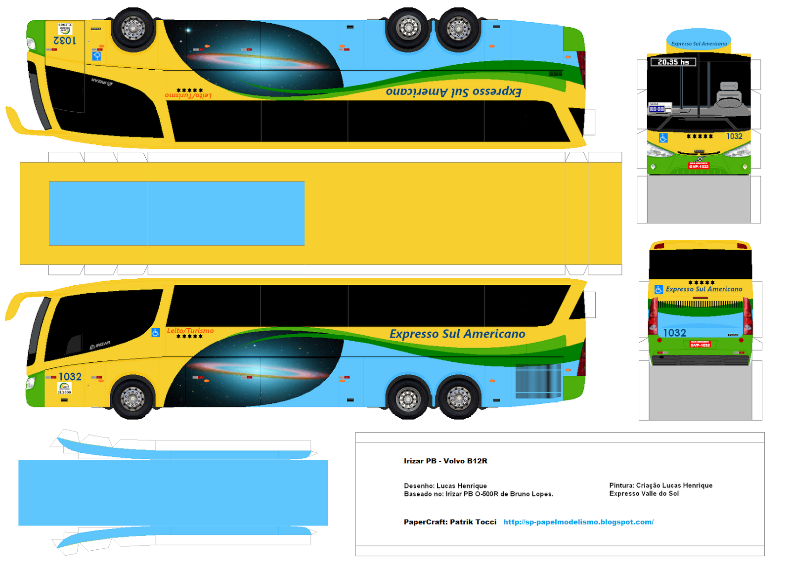 SP. Papel Modelismo: PaperCraft - Ônibus Irizar PB - Volvo B12R