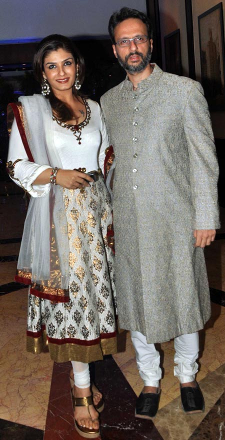 Indian Celebs: raveena tandon with her husband