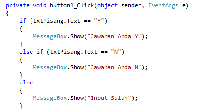 Fungsi if else pada C#