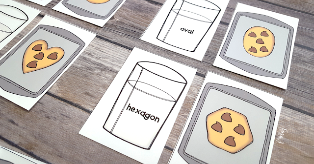 2D Shape Cookies and Milk Freebie | Sara J Creations