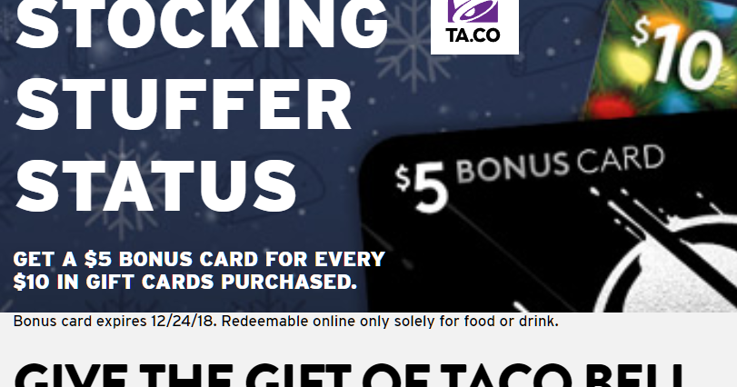 Buy $10 Taco Bell Gift Card Get a Free $5 Bonus Card - HEAVENLY STEALS