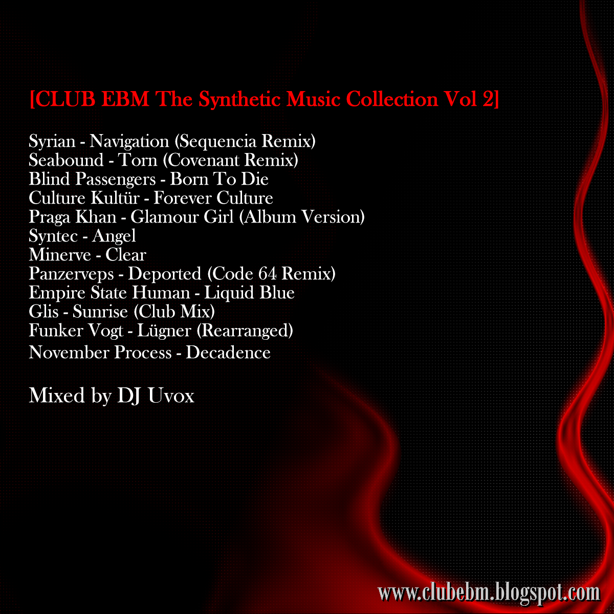 CLUB EBM: CLUB EBM BAR CCA THE SYNTHETIC MUSIC COLLECTION MIX 1,2,3