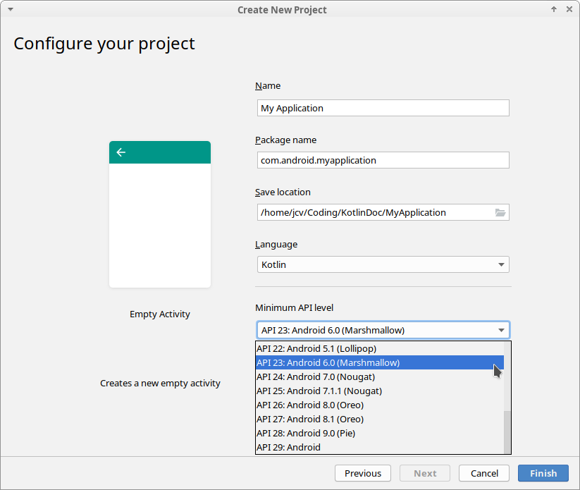 Fundamentos de Android: Niveles API