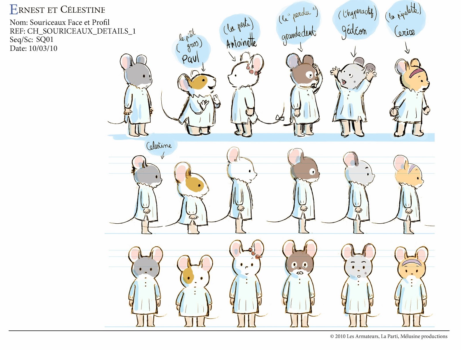 Living Lines Library: Ernest et Célestine (2012) - Character Design