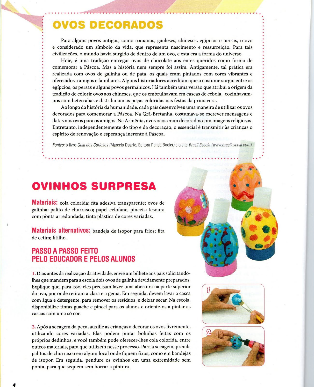cantinho mini maternal e maternal: Atividade: Ovos decorados