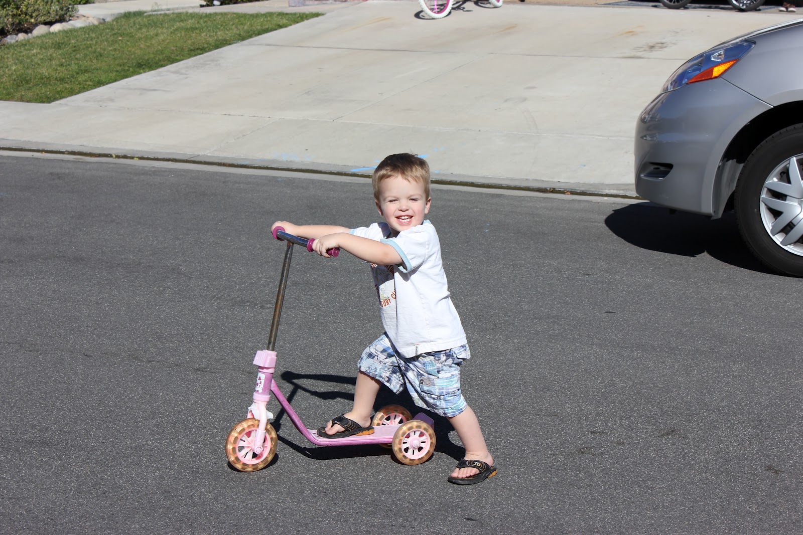THE BRUSCHKE FAMILY: Bailey's Riding a Two Wheeler