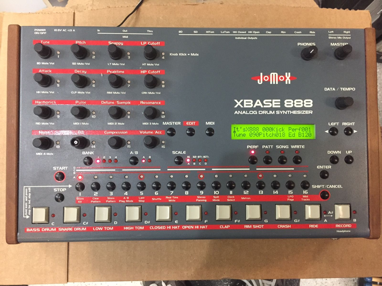 MATRIXSYNTH: Jomox XBASE 888 Analog Drum Synthesizer SN 2009 - 0319