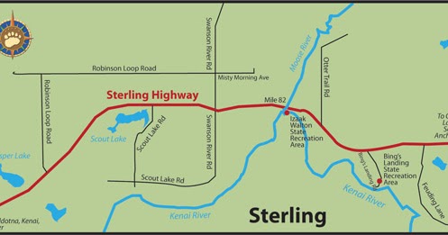 Maps of Alaska Roads By Bearfoot Guides: Map of Sterling, Alaska