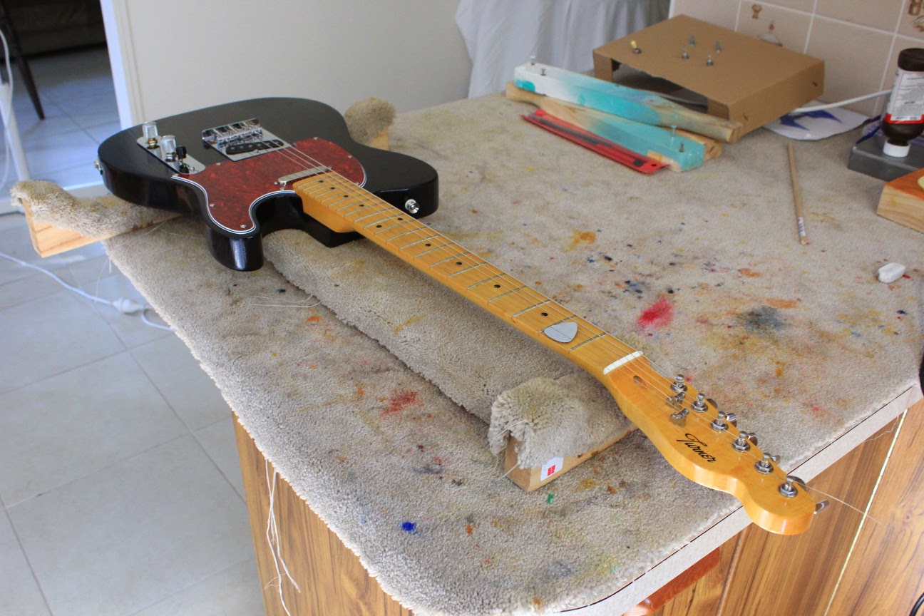 Guitar Kit Builder: Black Ash Telecaster: Shimming the Neck
