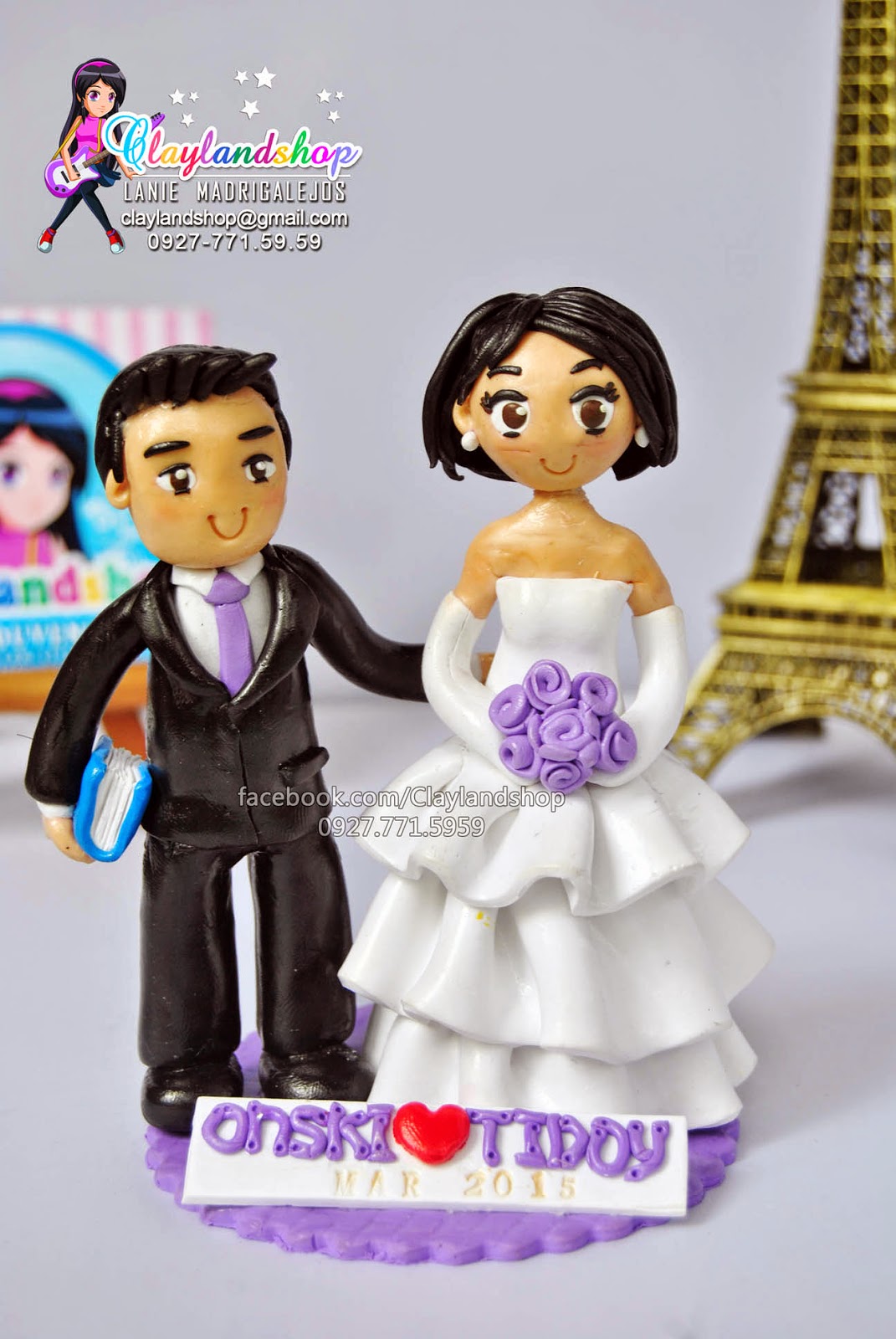 Clayland Souvenir Shop: Polymer Clay wedding cake topper