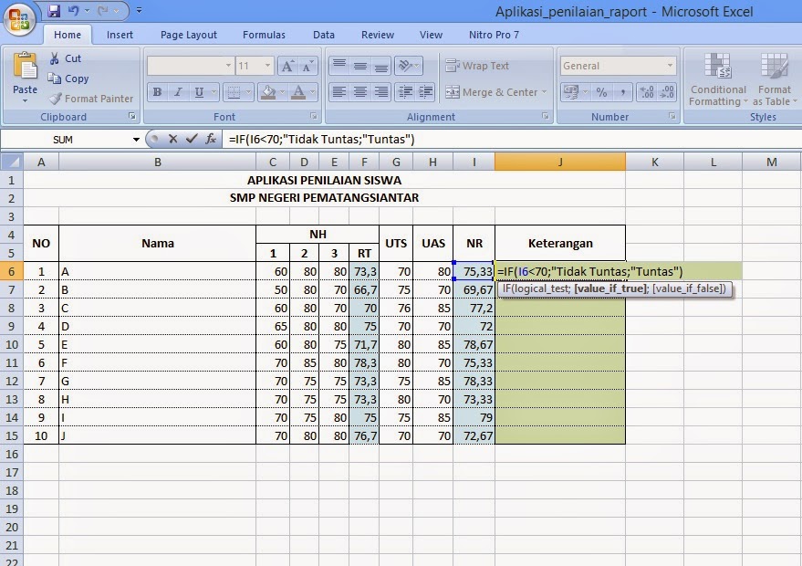 Penulisan Keterangan KKM Secara Otomatis dengan Ms. Excel - IGS Zone