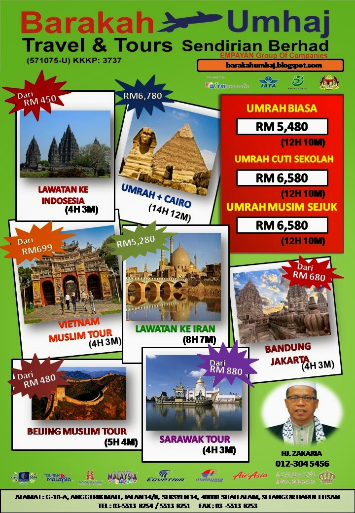 Barakah Umhaj Travel & Tours: PAKEJ TERKINI 2014 / 2015