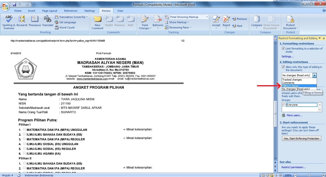 Cara Agar Dokumen Word Tidak Bisa di Edit dan di Copy - Panduan Belajar ...