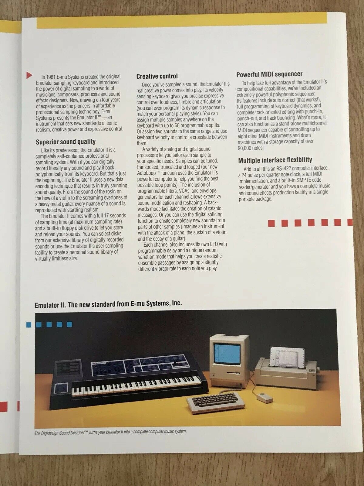 MATRIXSYNTH: EMU EMULATOR II Synth Sampler Brochure