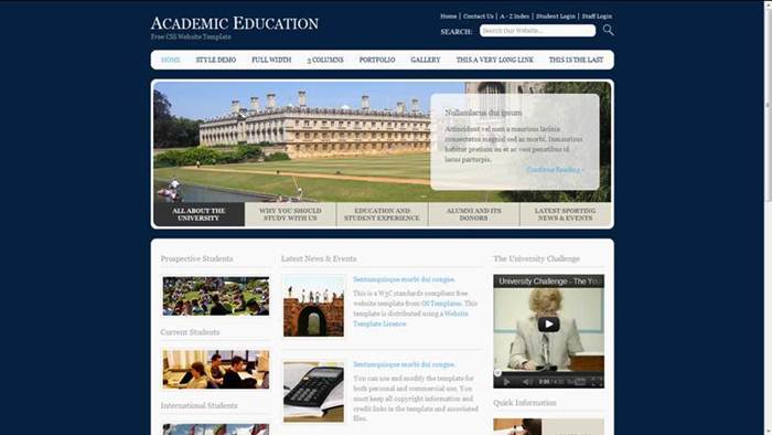 Academic Education Free CSS Template - DesignInspiration