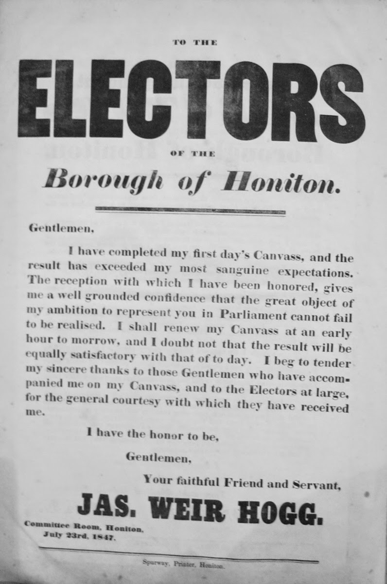 Exeter Working Papers in Book History: Election ephemera: Honiton