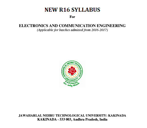 DEPARTMENT OF ELECTRONICS AND COMMUNICATION ENGINEERING: JNTUK I Year ...