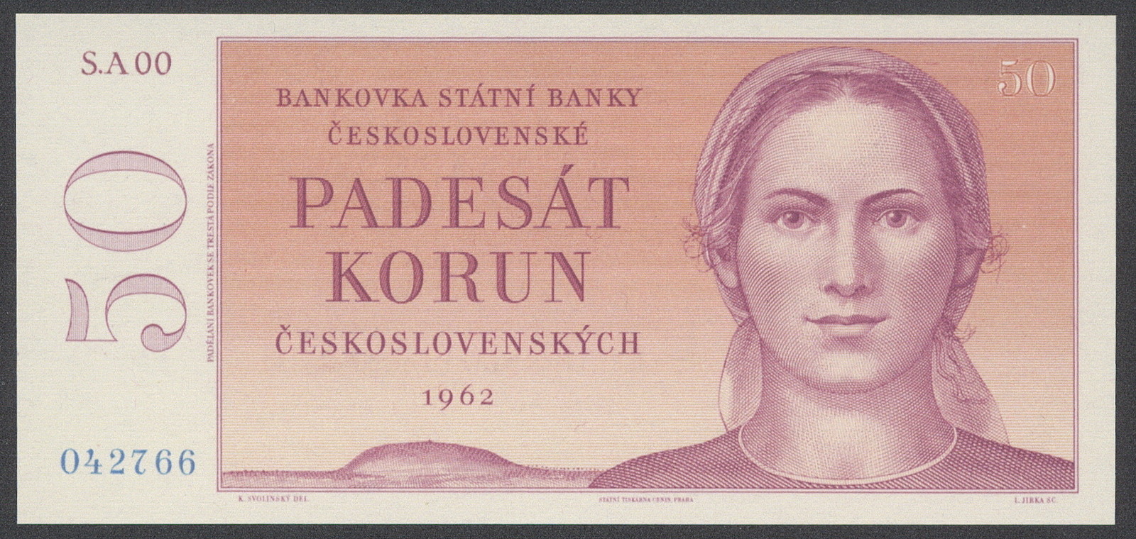 Czechoslovakia banknotes 50 Czech Korun banknote of 1962|World ...