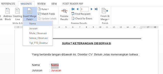 Cara Membuat Mail Merge di Microsoft Word - Warung Internet