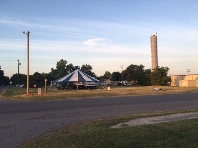 Mile Markers: Pictures of The Tent Going Up In Amber, Oklahoma