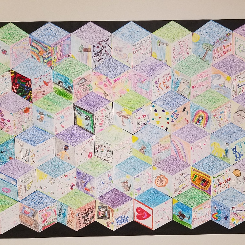 Mrs. Pearce's Art Room : Rhombus / Cube collaborative project