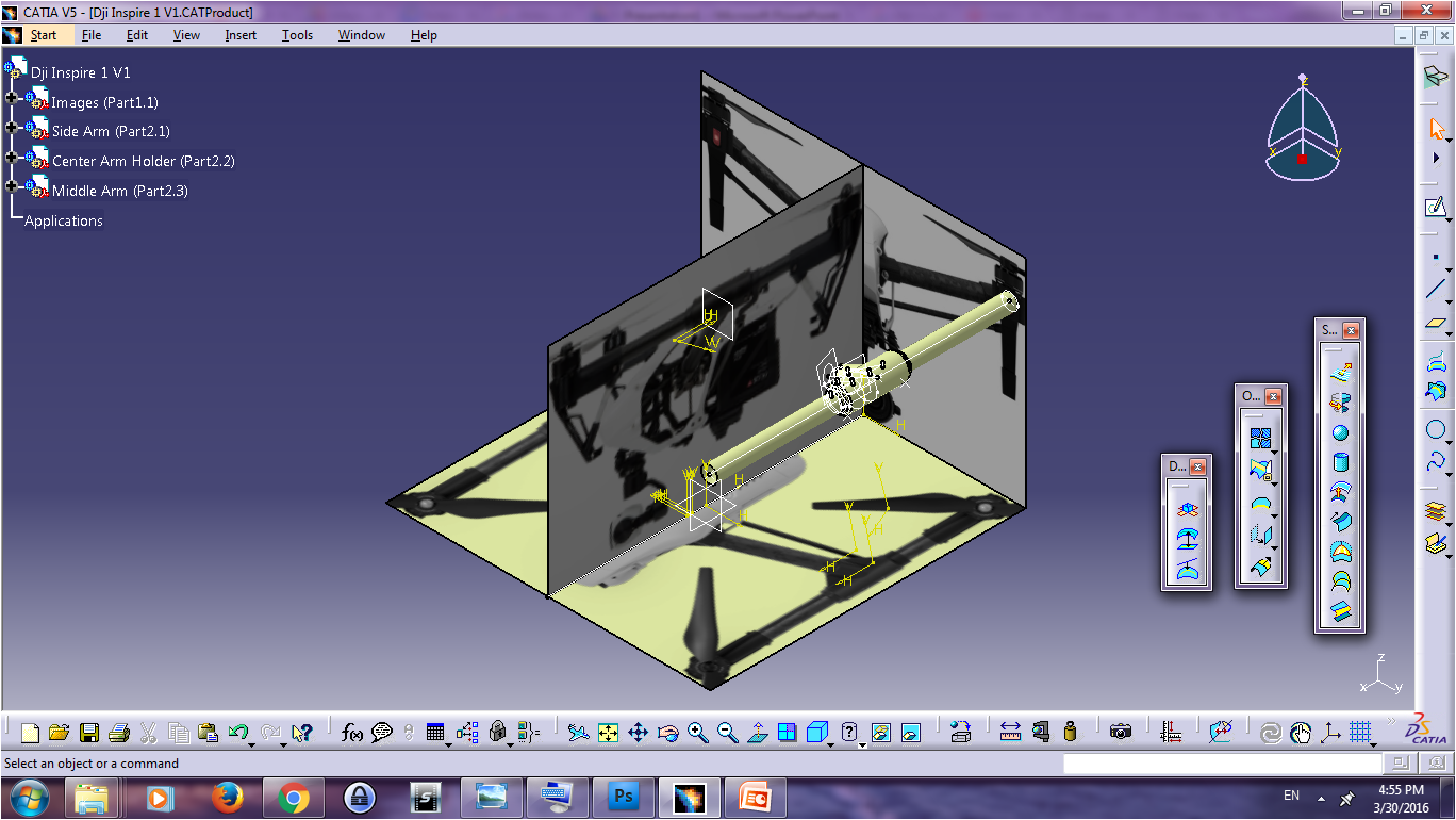 my catia V5: Dji Inspire V1 by CATIA V5 (wireframe and Surface Modeling ...