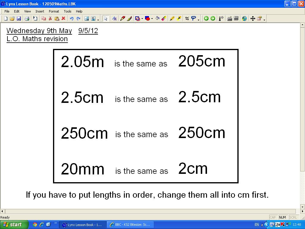 Mr Howe's Class: Maths: general revision