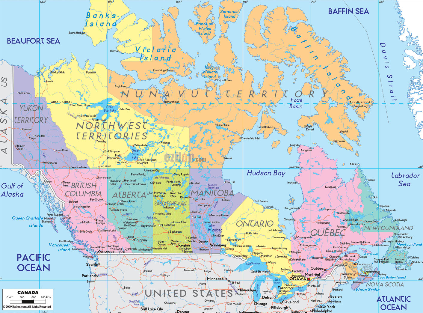Mapa Mundi: Mapa do Canadá