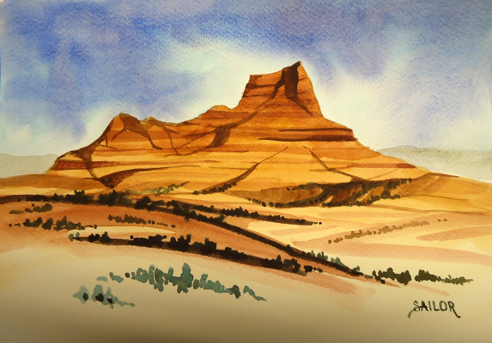 Watercolor in the Village: The Dakota Badlands