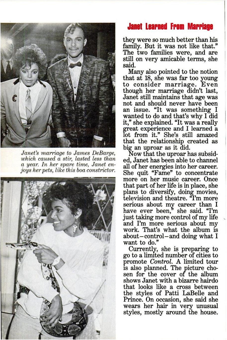 Top Of The Pop Culture 80s: Janet Jackson Jet Magazine Interview 1986