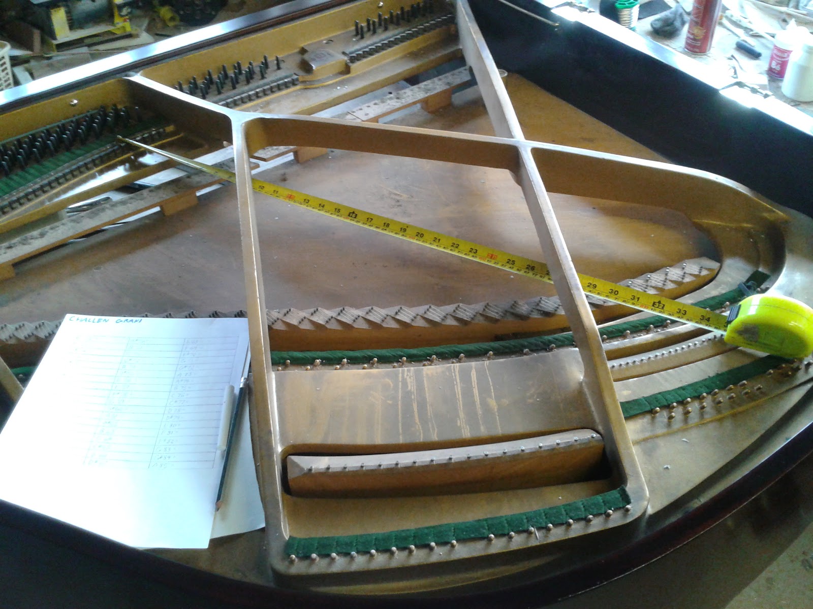 Restoring a Challen Grand Piano: Dismantling begins