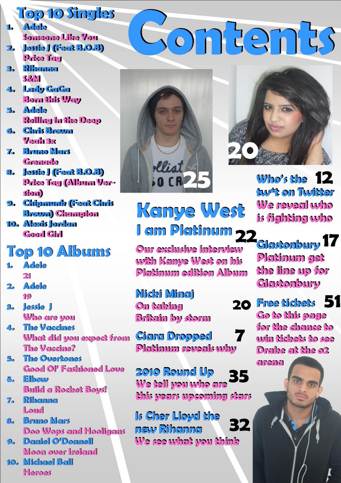 G321 Smith: Music magazine contents page production