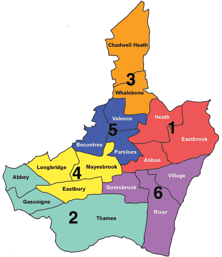 Barking & Dagenham Map Region Political | Map of London Political Regional