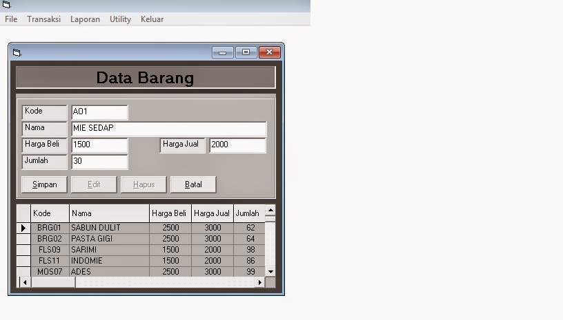 contoh desain form visual basic sistem informasi swalayan