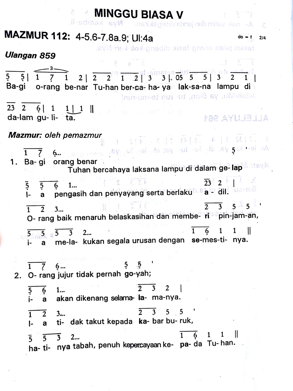 belajar mazmur: MAZMUR 112 - Bagi Orang Benar Tuhan Bercahaya Laksana Lampu Didalam Gulita - Tahun A