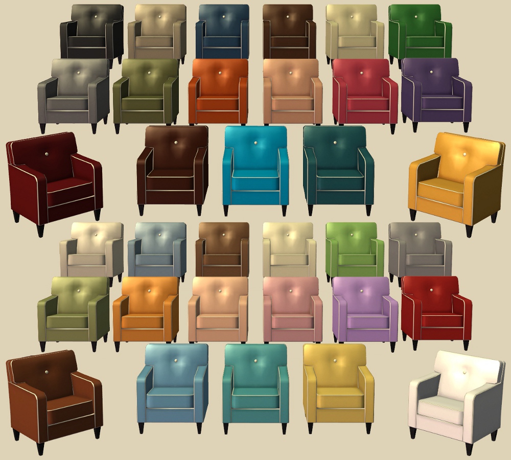 TheNinthWaveSims: Sims 2 - Blue Suede Chair Recolours