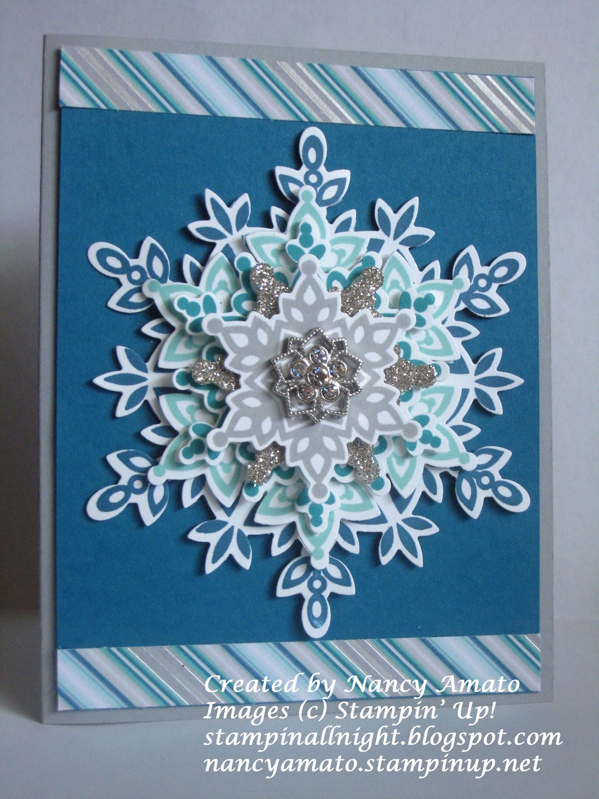Stampin' All Night: Sparkly Snowflake Card
