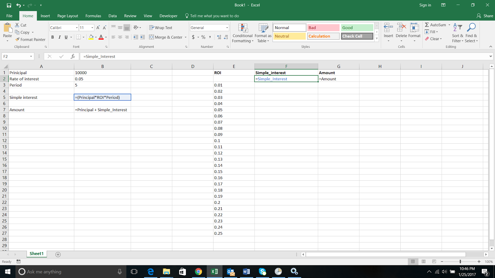 Sundar's blog: One way Data Table - Excel