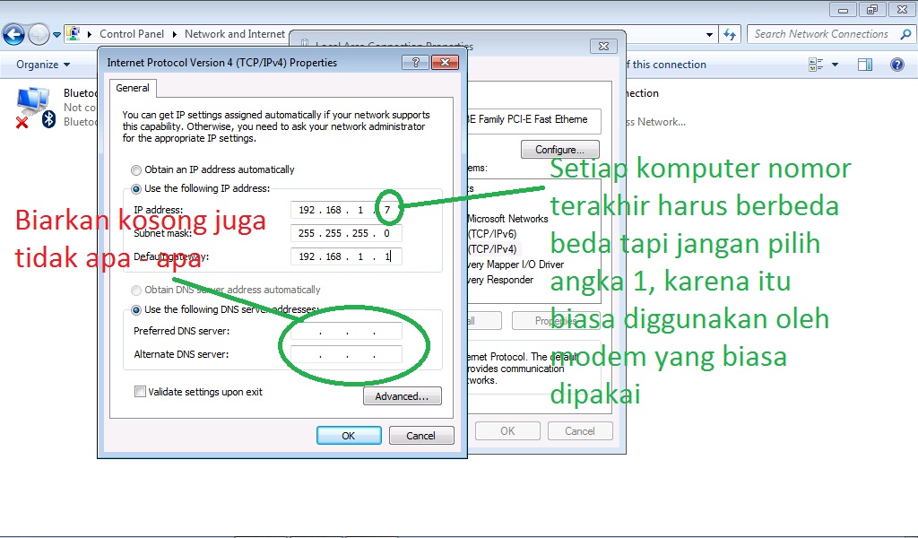 Cara Setting Jaringan LAN pada Windows 7 Lengkap | arizky tkj muga